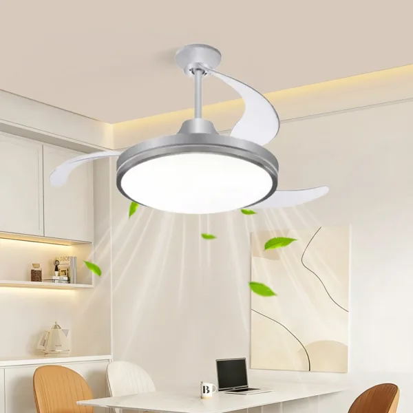 Modern Invisible Retractable Ceiling Fan With LED Light