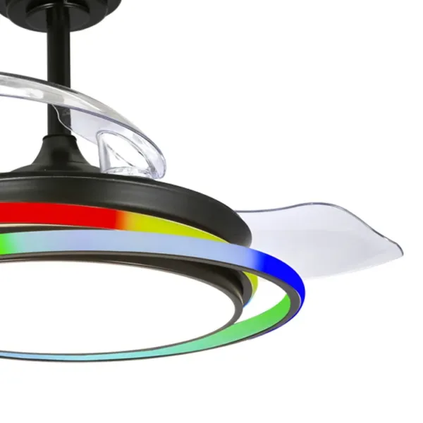 42" DC Motor Telescopic LED Ceiling Fan With RGB Color Light