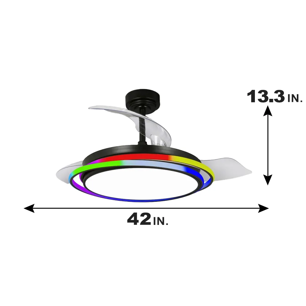 42" DC Motor Telescopic LED Ceiling Fan Installation Guide And Features ...
