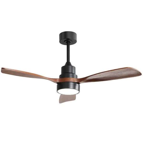 48 Inch Modern Walnut Ceiling Fan With Light And Remote Control