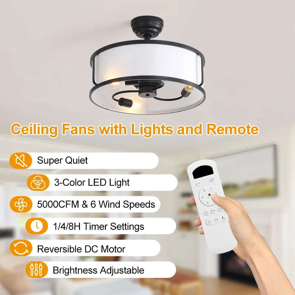 Home 20" Modern Bladed Ceiling Fan Installation Instructions And ...