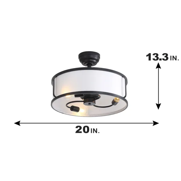 Home 20" Modern Cage Blade Free Ceiling Fan With Light
